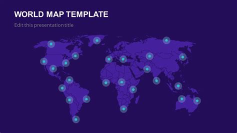 Editable World Map PowerPoint Template Slide Market