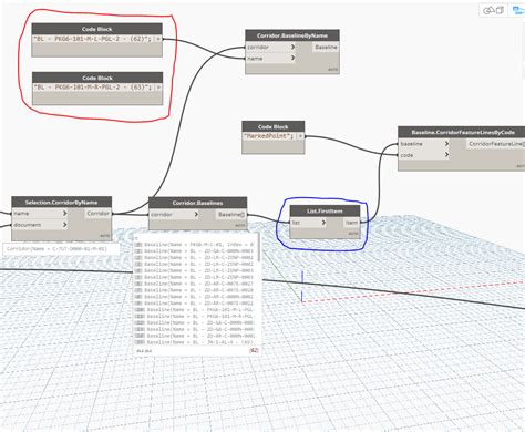 Selections Of Multiple Corridor Baselines Civil 3d Dynamo