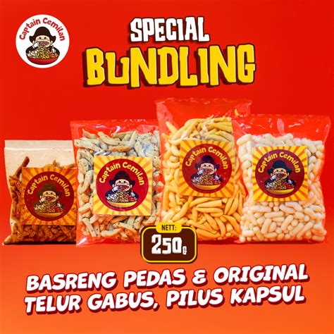 Jual Basreng Stik 250gr Pilus Ikan Telor Gabus 250gr Basreng Rasa Daun Jeruk Pedas Rasa Original