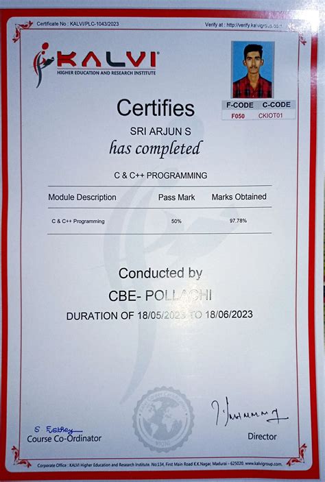 Completed C And C Programming Courses At Cadd Technologies Sri Arjun Posted On The Topic