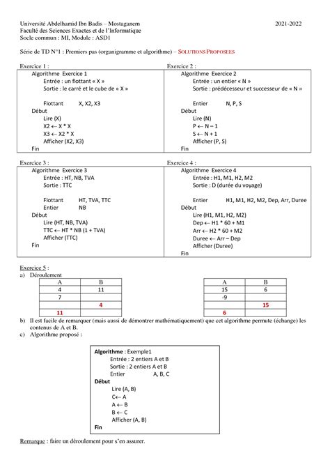 SOLUTION Td Algorithmes Simples Solutions Studypool