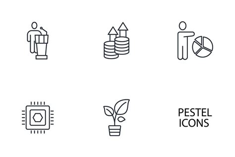Pestel Analysis Icons Set Pestel Analysis Pack Symbol Vector Elements For Infographic Web