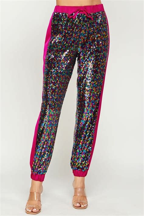 Designer Joggers With Sequins Womens Sequin Joggers Kyle X Shahida