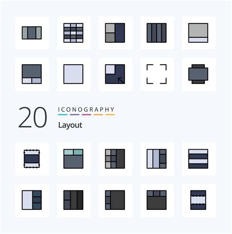 20 Layout Line Filled Color Icon Pack Like Rotate Screen Full Screen Full Screen View 19750354