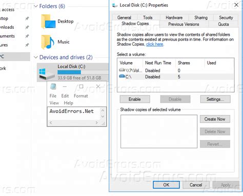 configure shadow copy of shared folder windows server 2016