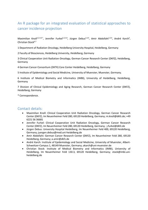 Pdf An R Package For An Integrated Evaluation Of Statistical