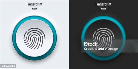 지문 표시 지문 기호가 있는 흑백 푸시 버튼 세트입니다 앱 웹사이트 인터페이스 및 모바일 앱을 위한 3d 뉴모피즘 디자인 스타일 Ui Ux 벡터 일러스트레이션입니다 3차원