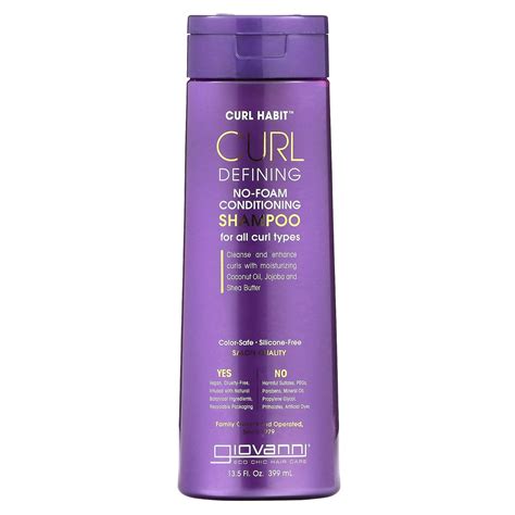Giovanni Curl Habit 컬 디파이닝 노 폼 컨디셔닝 샴푸 모든 컬 타입에 적합 399ml 13 5fl oz