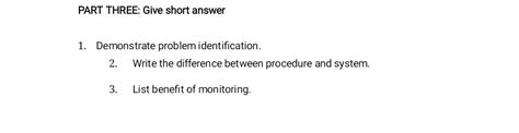 PART THREE Give Short Answer 1 Demonstrate StudyX
