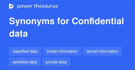 Confidential Data Synonyms 206 Similar Words And Phrases