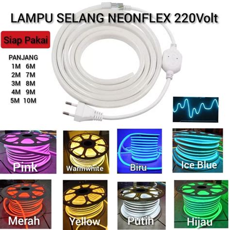 Paket Lampu Led Neon Flex Fleksibel Ac V Lengkap Tinggal Colok Langsung Nyala Lazada