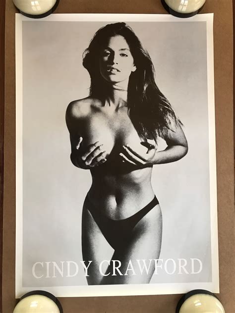 Vintage Original S Cindy Crawford Poster Nude Model Pinup Etsy