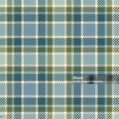 타탄 격자무늬 이음새가 없는 무늬 청록색 카키 녹색 회색 및 흰색 색상의 전통적인 체크 무늬 섬유 장식품 추상적인 기하학적 배경 0명에 대한 스톡 벡터 아트 및 기타 이미지