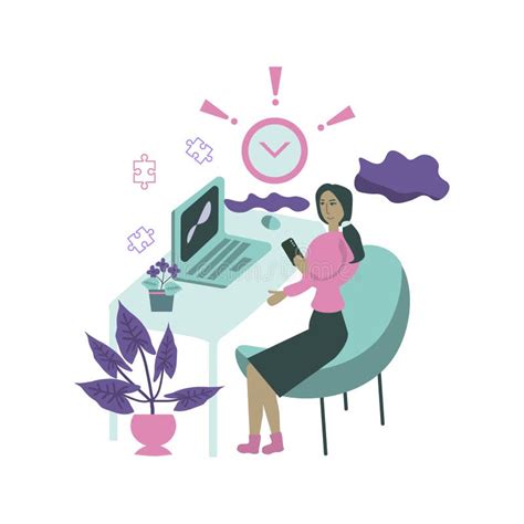 Procrastination Vector Illustration Stock Vector Illustration Of Puzzle Stress 263460340