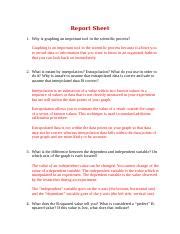 Graphing Activity Lab Report Sheet Gorospe Docx Report Sheet Why