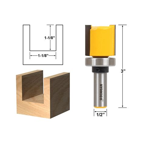 Straight And Spiral Template Trim 1 1 8 Diameter Flush Trim Template Router Bit 1 2