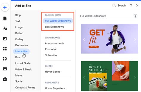 wix editor adding and setting up a slideshow help center