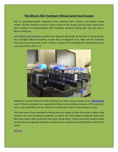 Ppt How Can It Use Asic Hardware For Bitcoin Mining Powerpoint Presentation Id 7583718