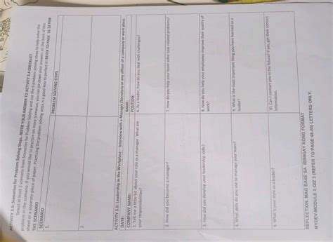 ACTIVITY 35 Scenarios For Problem Solving StudyX