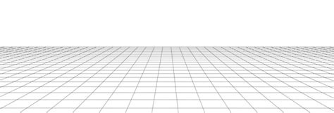 와이어프레임 가로 벡터 원근 그리드 디지털 공간 흰색 배경에 메쉬 프리미엄 사진