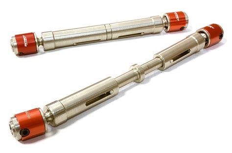 Integy RC Toy Model Hop Ups C26644RED Billet Machined Steel Center Drive Shaft Set For SCX 10