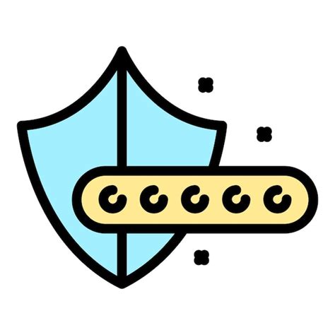 Premium Vector Shield Safe Cipher Icon Outline Shield Safe Cipher Vector Icon Color Flat Isolated