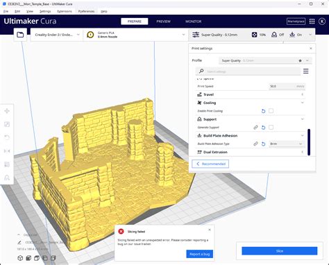 Slicing Failed · Issue 15070 · Ultimaker Cura · Github