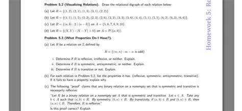 Solved Problem Visualizing Relations Draw The Chegg