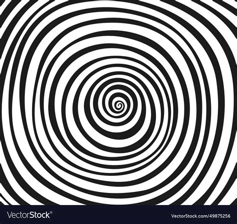 Monochrome Psychedelic Background Spiral Pattern Vector Image