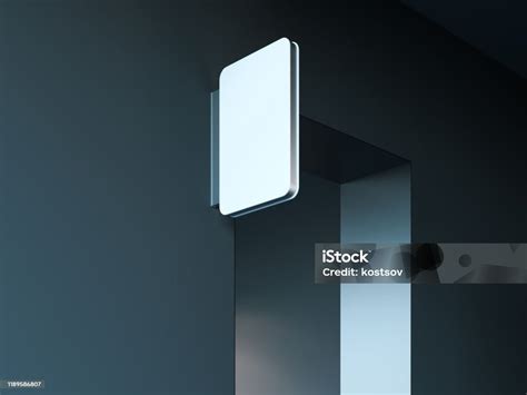 빈 흰색 사각형 간판 모형입니다 어두운 파란색 벽에 빈 간판 템플릿입니다 거리 표지판 3d 렌더링 간판에 대한 스톡 사진 및 기타 이미지 Istock