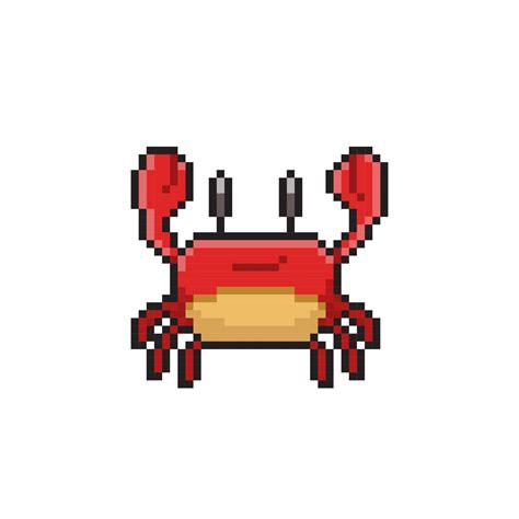 Crab In Pixel Art Style 22024494 Vector Art At Vecteezy