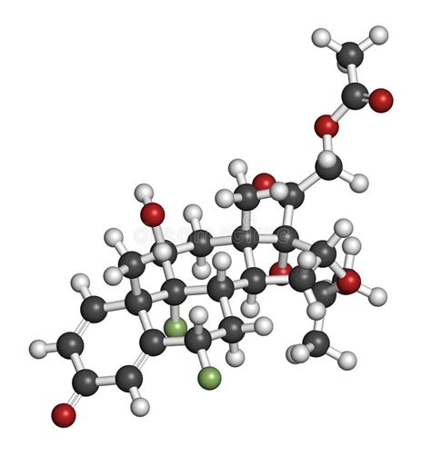 Fluocinonide Topical Corticosteroid Drug Molecule 3d Rendering Stock Illustration