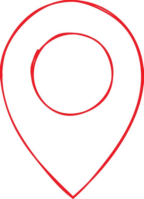 Hand Drawn Map Pointer Pin Clip Art PNG