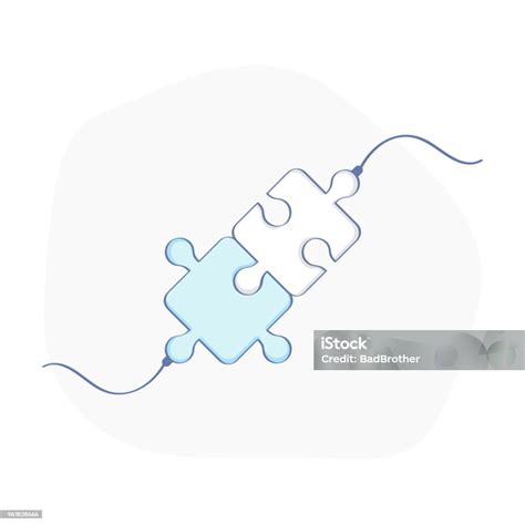 성공 협력 링크 팀웍 연결 커넥터 플러그 퍼즐 협력 상호 작용 솔루션 개념을 조립 개요 벡터 퍼즐 조각 흰색 바탕에 귀여운 아이콘을 플랫 한 줄로에 대한 스톡 벡터 아트 및