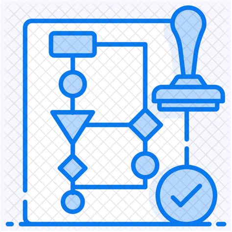 Approval Process Icon Download In Colored Outline Style