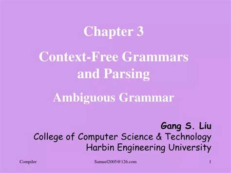 ppt chapter 3 context free grammars and parsing ambiguous grammar