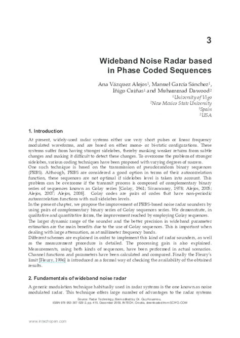 Pdf Wideband Noise Radar Based In Phase Coded Sequences