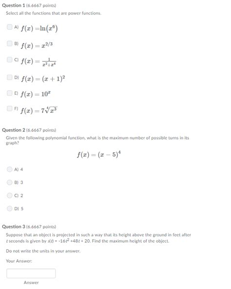 Solved Question 1 66667 Points Select All The Functions