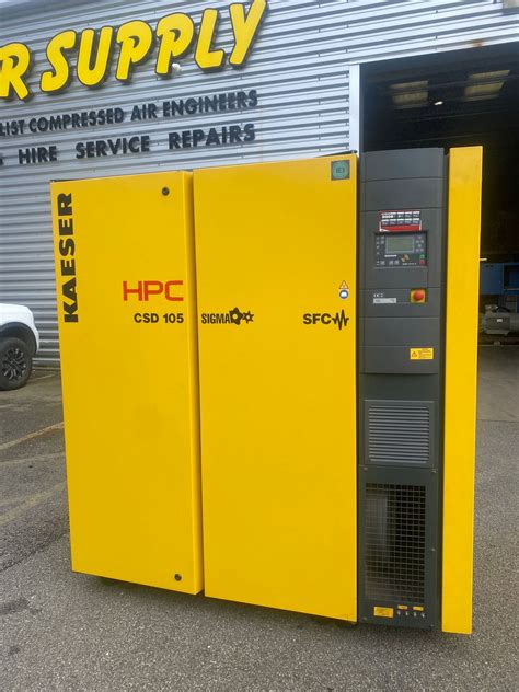 Hpc Csd 105 Sfc 2015 55kw Variable Speed Screw Compressor Low Hours Machine Air Supply Uk