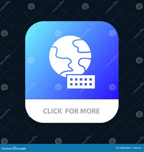 World Globe Marketing Mobile App Button Android And Ios Glyph Version Stock Vector