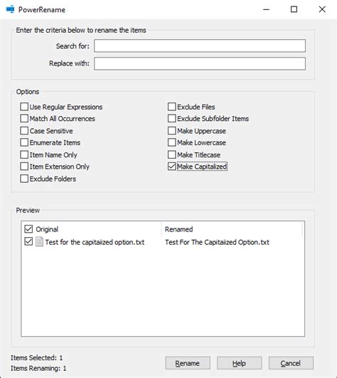 Powerrename Add An Option For Capitalization · Issue 8794 · Microsoftpowertoys · Github