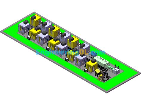 CNC Automation Workshop Layout SolidWorks Mechanical Engineering Design Library