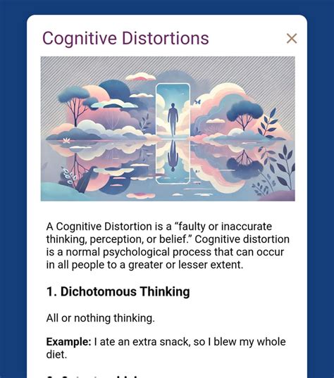 Cognitive Distortions Infosheet Reflective