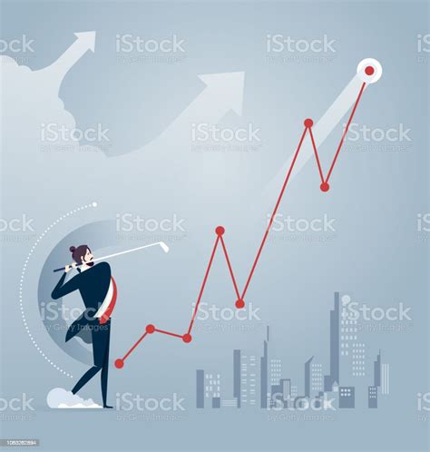 투자 개념 벡터입니다 상위 차트에 사업가 드라이브 골프 공 골프에 대한 스톡 벡터 아트 및 기타 이미지 골프 경영자