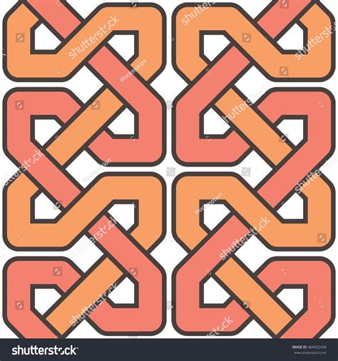 Interlocking Geometric Pattern Seamless Background Tile Stock Vector Royalty Free 464052458