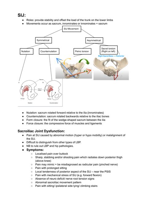 Summary Sacroiliac Joint Dysfunction Sij Provocation Special Tests
