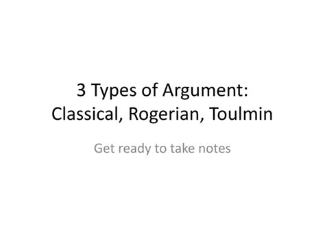 Classical Rogerian Toulmin Argument Types