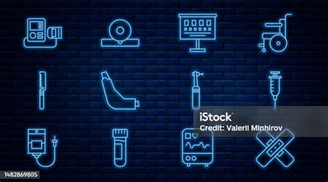 세트 라인 교차 붕대 석고 주사기 시력 검사 차트 흡입기 의료용 톱 혈압 치아 드릴 및 이비인후과 머리 반사경 아이콘 벡터 가방에 대한 스톡 벡터 아트 및 기타 이미지