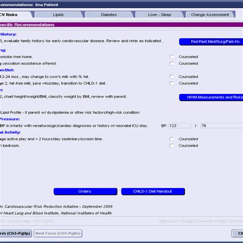 Screen Shot Of Electronic Decision Support Template For Age Specific Download Scientific