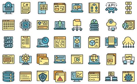 Premium Vector Software Icons Set Vector Flat